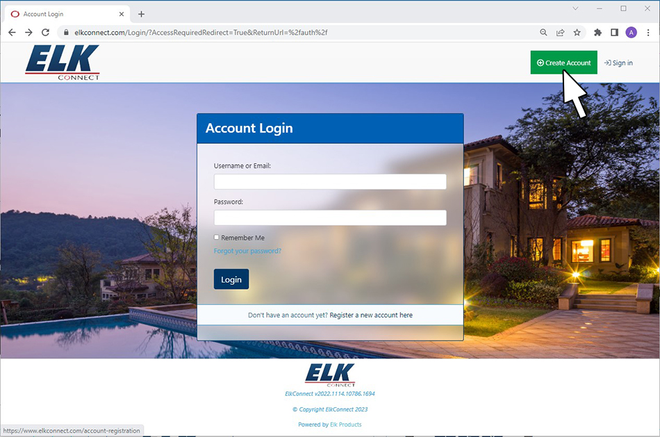ElkConnect Portal - Creating Installer Account - ELK Products ElkConnect Portal - Creating Installer Account - ELK Products